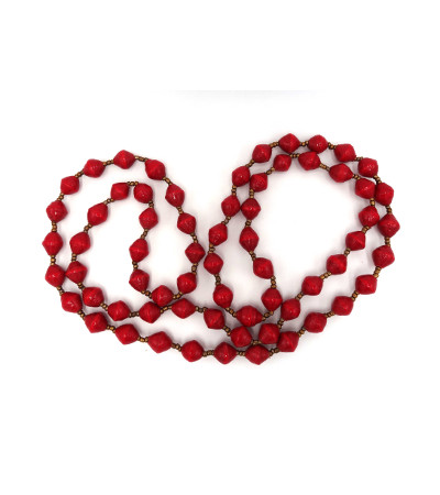 Handmade Glossy Red Necklace by AfriArtisan Designs